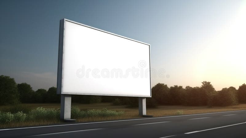 A Huge Empty Billboard on the Side of the Road. Empty Layout for Your ...