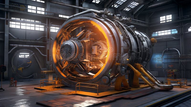 Huge Energy Generator Prototype with Orange Glow Looks Like a Reactor ...