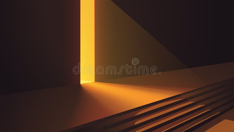 Huge Entrance with Light Beam Dark Hall Stock Vector - Illustration of ...