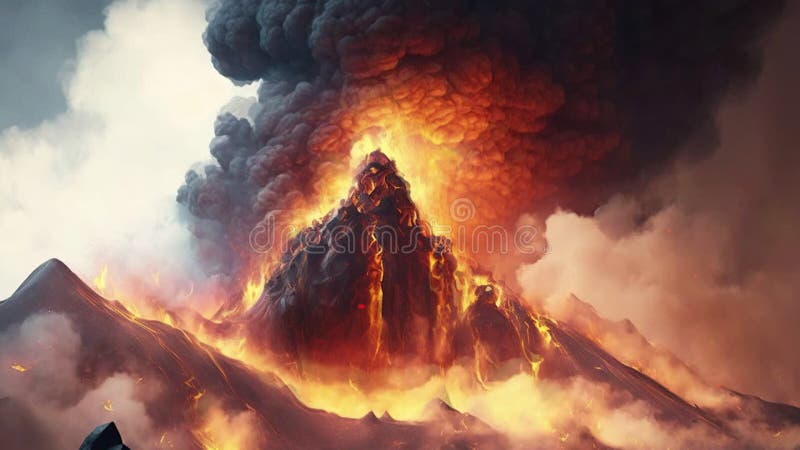 Huge Eruption from Active Volcanoes Stock Footage - Video of spectacle ...