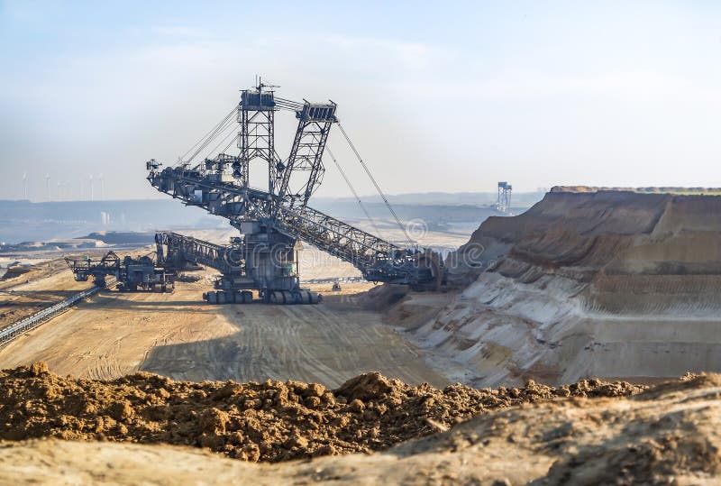 Huge Excavator Working in Coal Mine Stock Photo - Image of machine ...
