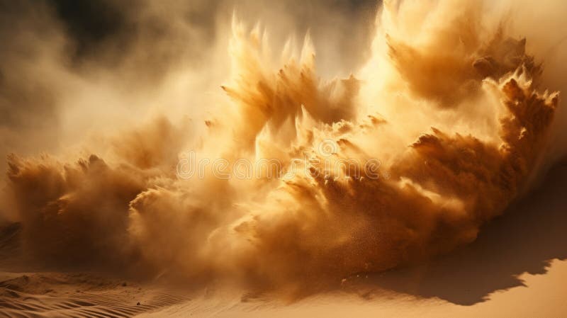 A Huge Explosion of Dust in the Desert Stock Image - Image of force ...