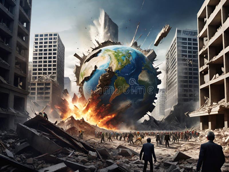 Huge explosion of earth stock illustration. Illustration of ecology ...