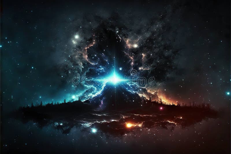 Huge Explosion in Sky and Armageddon on Planet after Explosion Stock ...