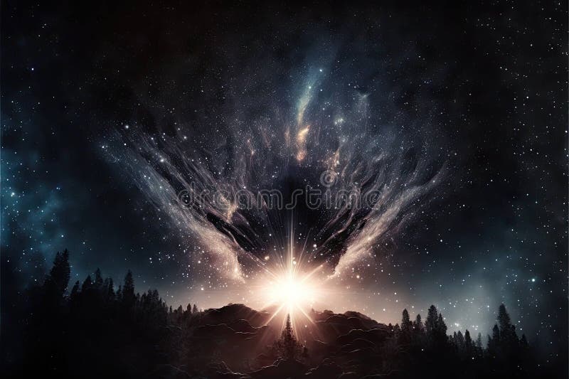 Huge Explosion in Sky and Armageddon on Planet after Explosion Stock ...