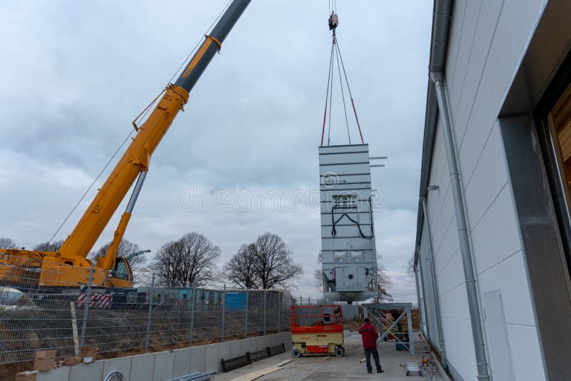 Huge Extraction System for Wood Chips is Installed on a Factory ...