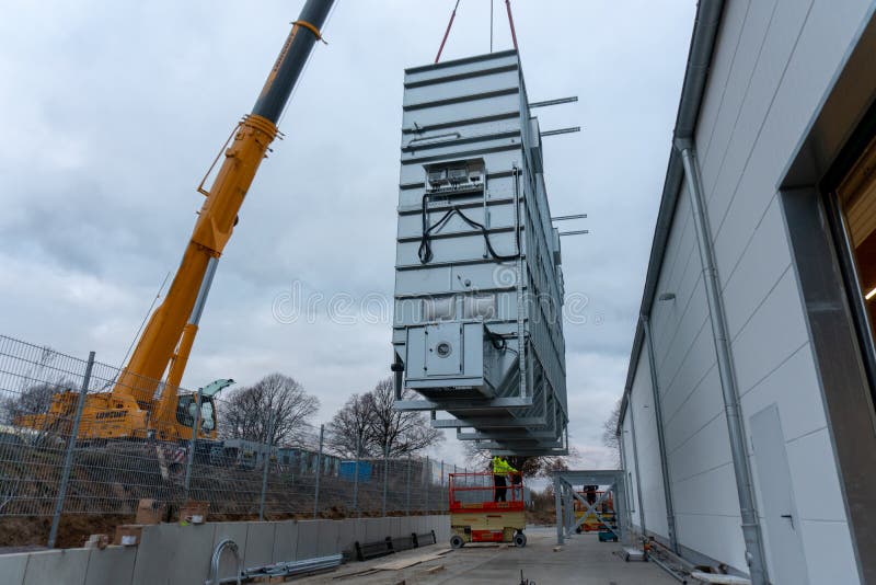 Huge Extraction System for Wood Chips is Installed on a Factory ...
