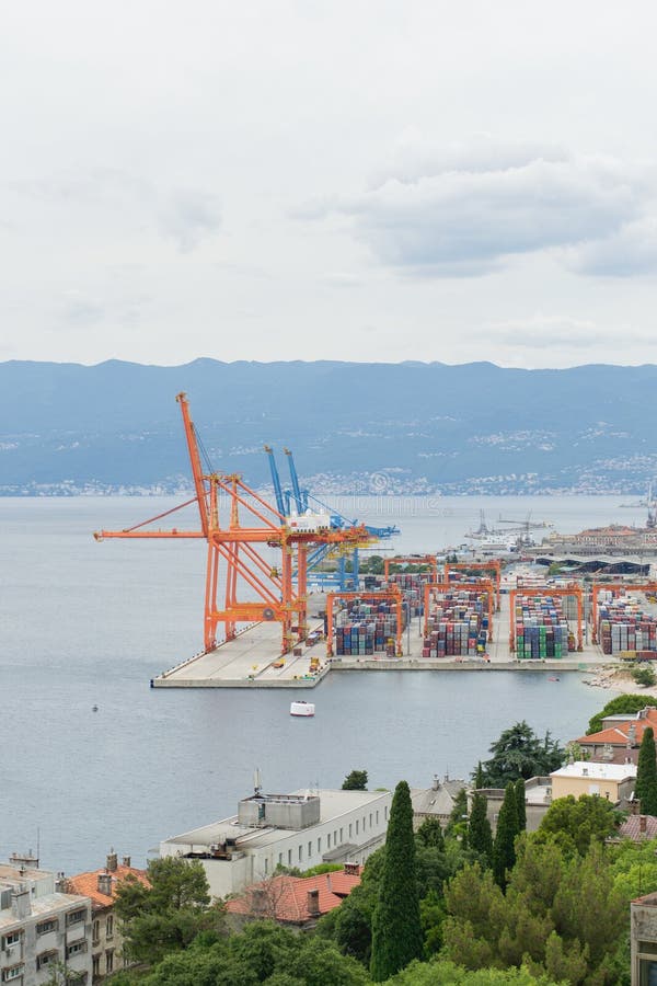 Huge Factory Situated on the Sea Surrounded by Mountains Stock Photo ...