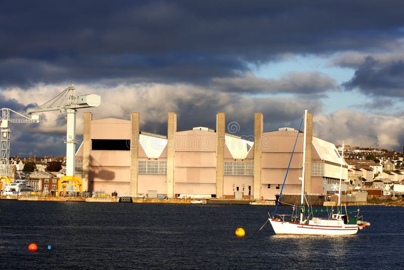 Huge Famous Dock in Plymouth, UK Stock Image - Image of devon, business ...