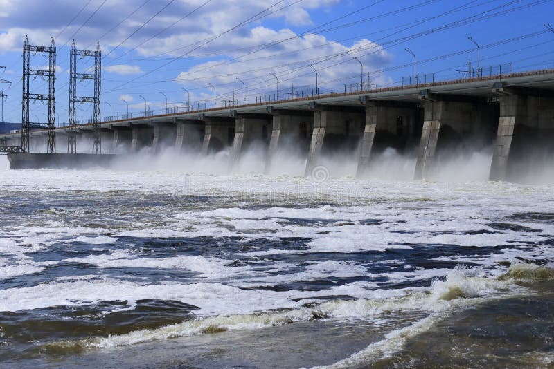 A Huge Force of Water and the Nature at the Dam Stock Photo - Image of ...