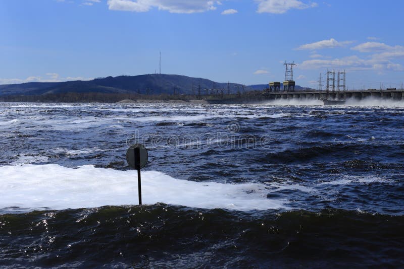 A Huge Force of Water and the Nature at the Dam Stock Photo - Image of ...