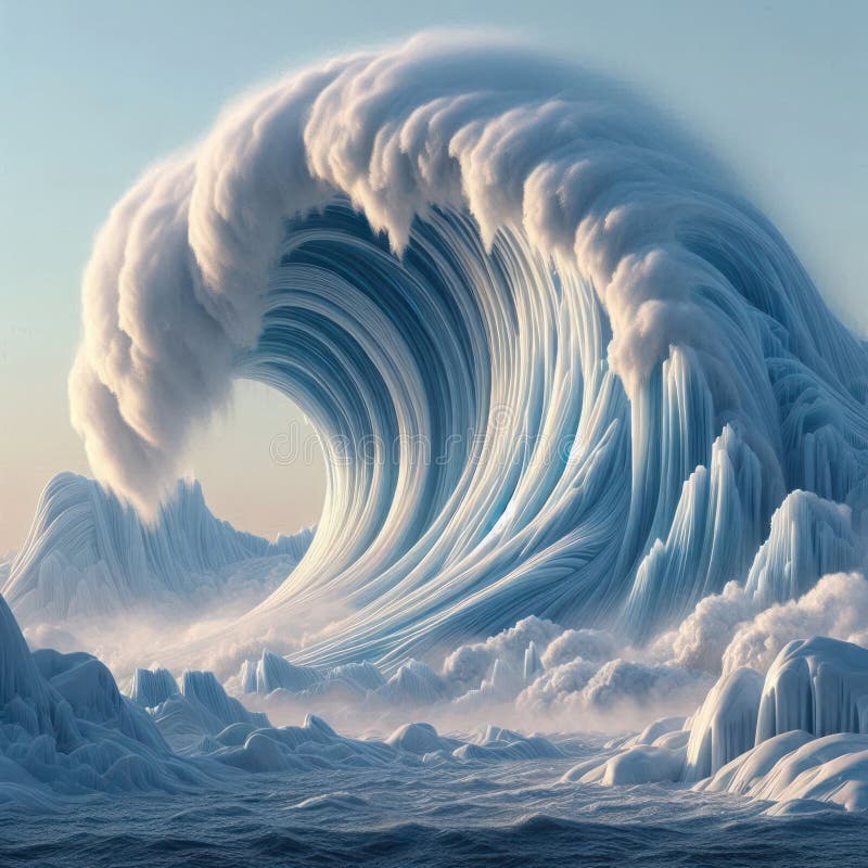 Frozen Wave in a Lake in Gothenburg Sweden Stock Image - Image of cloud ...