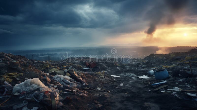 A Huge Garbage Dump Near a Large City Against the Backdrop of a ...