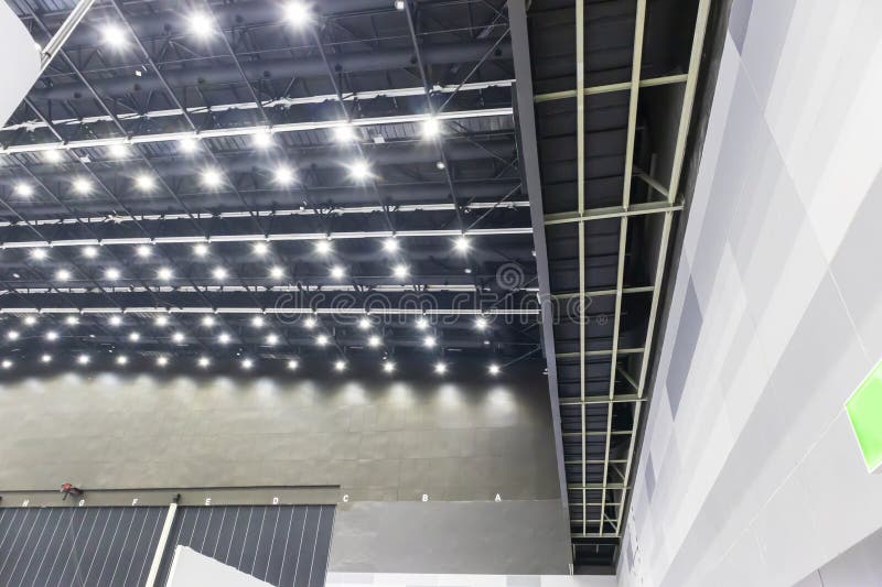 A Huge Hall the Size of a Building with a Steel Ceiling Construction ...