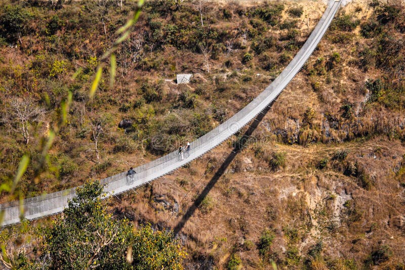 Huge hanging bridge stock image. Image of huge, viewpoint - 96854347