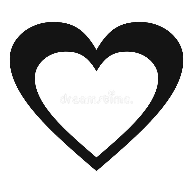 Huge Heart Icon, Simple Style. Stock Illustration - Illustration of ...