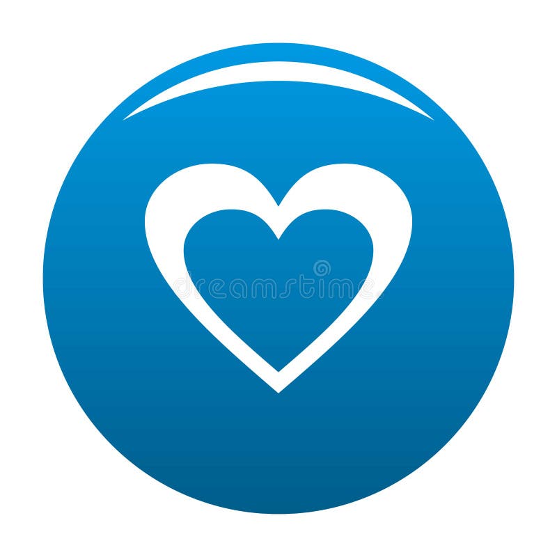Huge Heart Icon Vector Blue Stock Vector - Illustration of heart ...