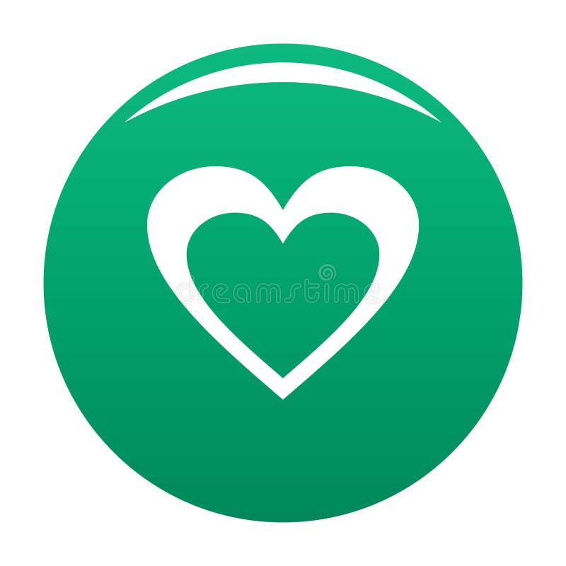 Huge Heart Icon Vector Green Stock Vector - Illustration of ...