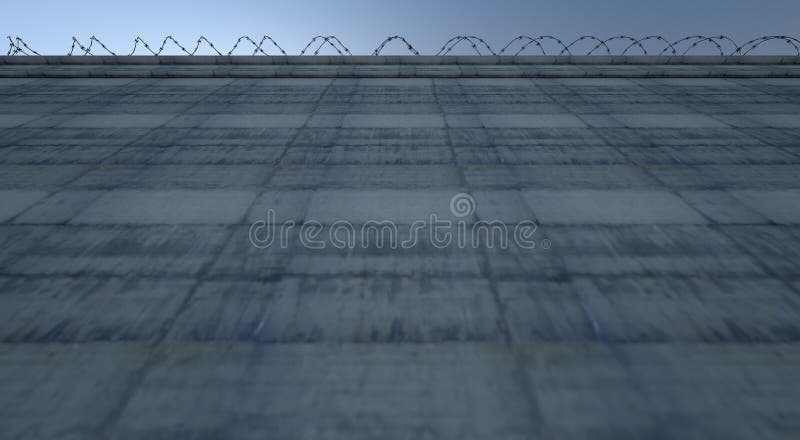 Huge High Security Wall stock illustration. Illustration of deterrent ...