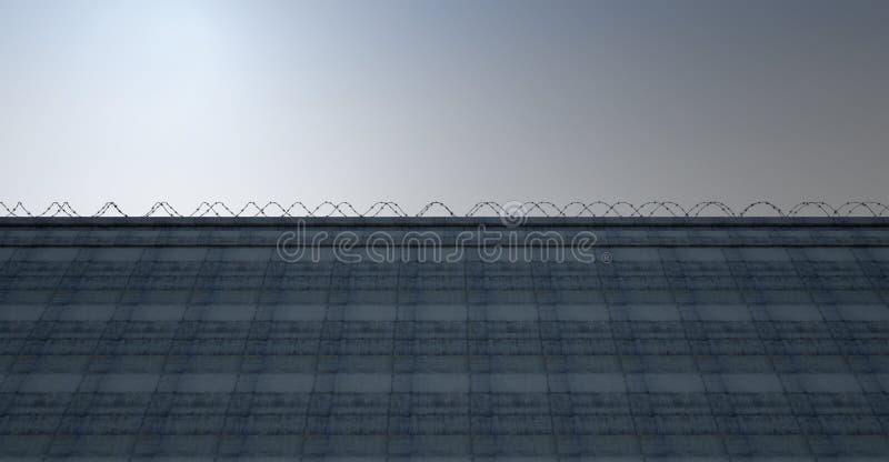 Huge High Security Wall stock illustration. Illustration of isolate ...