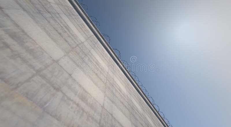 Huge High Security Wall stock illustration. Illustration of concrete ...