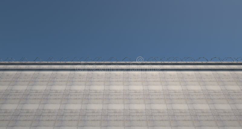 Huge High Security Wall stock illustration. Illustration of barrier ...