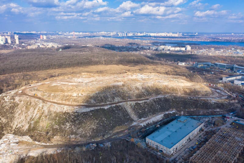 Municipal Waste Dump - Solid Waste Landfill Near the City Stock Photo ...