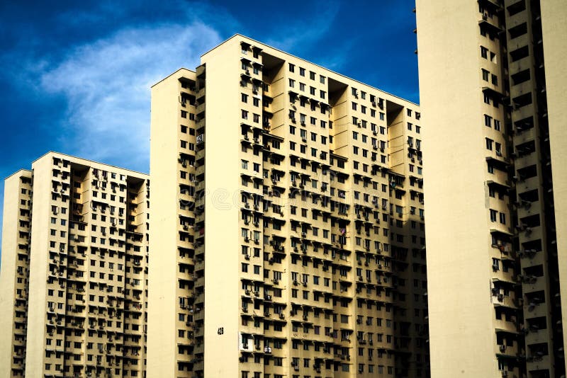 Huge Housing Complex with Three Blocks of Two Rows Each Stock Image ...