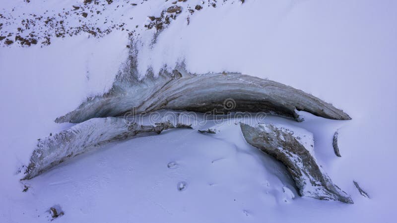 A Huge Ice Wall from a Glacier in the Mountains. Stock Image - Image of ...