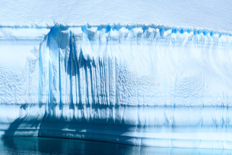 Iceberg Wall with Texture and Cuts, Antarctica Stock Image - Image of ...