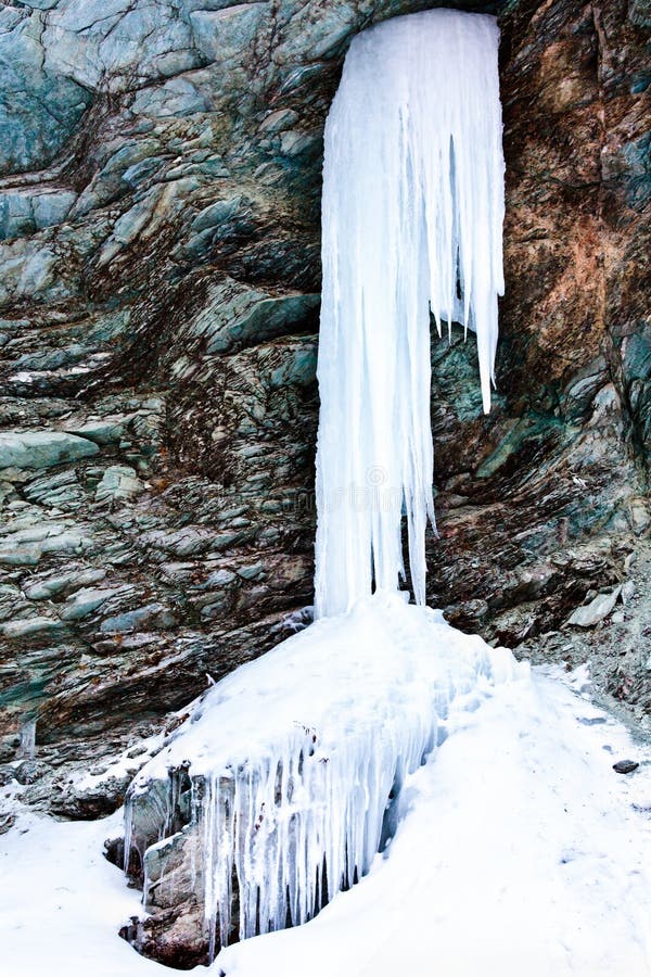 Huge icicles on a mountain stock image. Image of background - 23515951