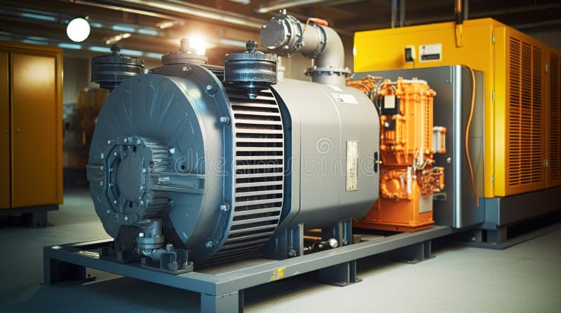 Huge Industrial Compressor in Production. Generative AI Stock ...