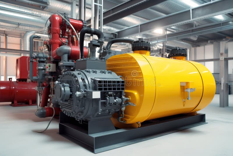 Huge Industrial Compressor in Production. Generative AI Stock ...