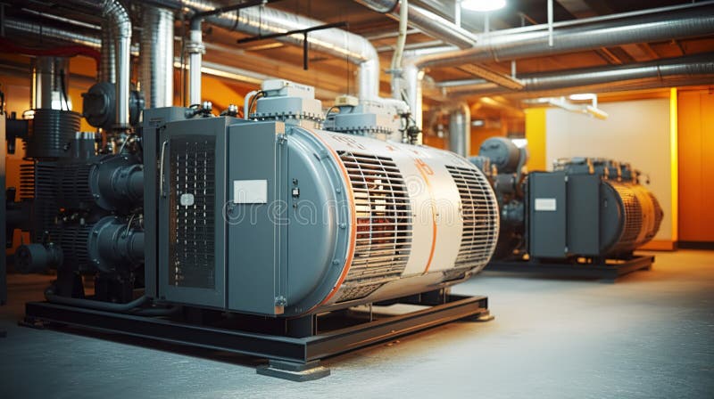 Huge Industrial Compressor in Production. Generative AI Stock ...