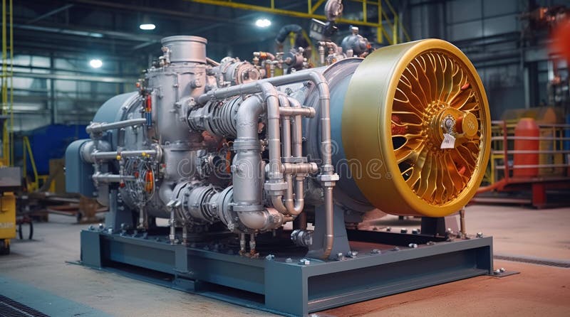 Huge Industrial Compressor in Production. Generative AI Stock ...