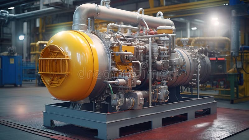 Huge Industrial Compressor in Production. Generative AI Stock ...