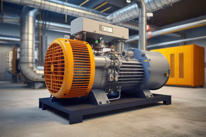 Huge Industrial Compressor in Production. Generative AI Stock ...