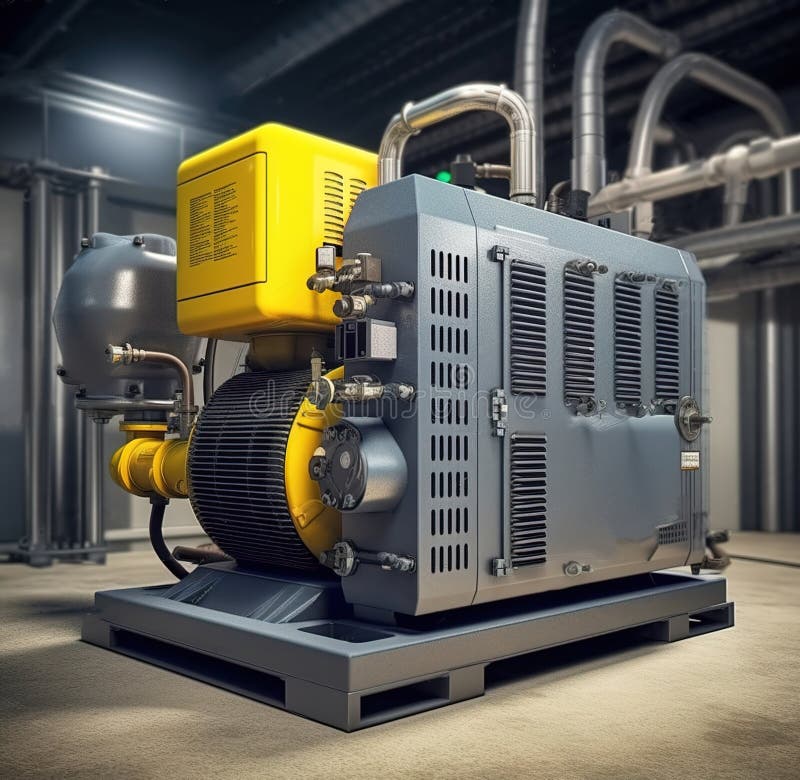 Huge Industrial Compressor in Production. Generative AI Stock ...