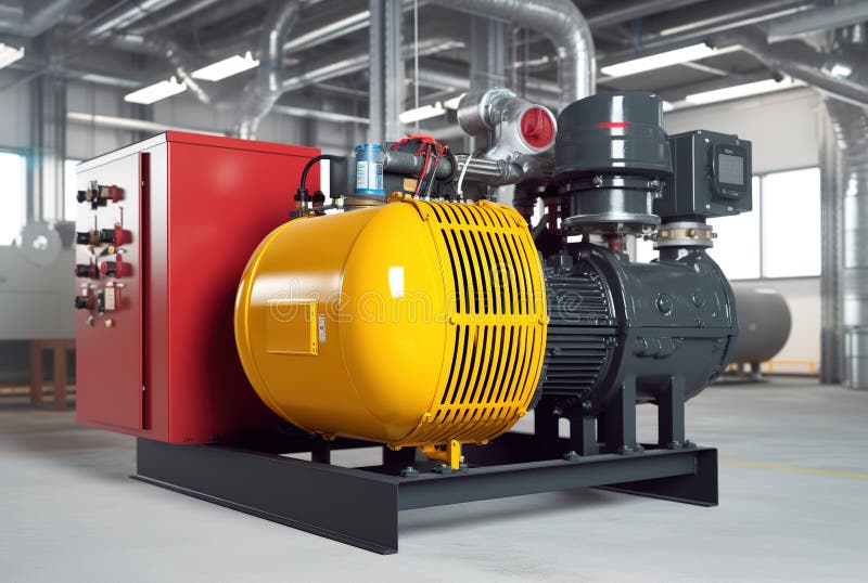 Huge Industrial Compressor in Production. Generative AI Stock ...