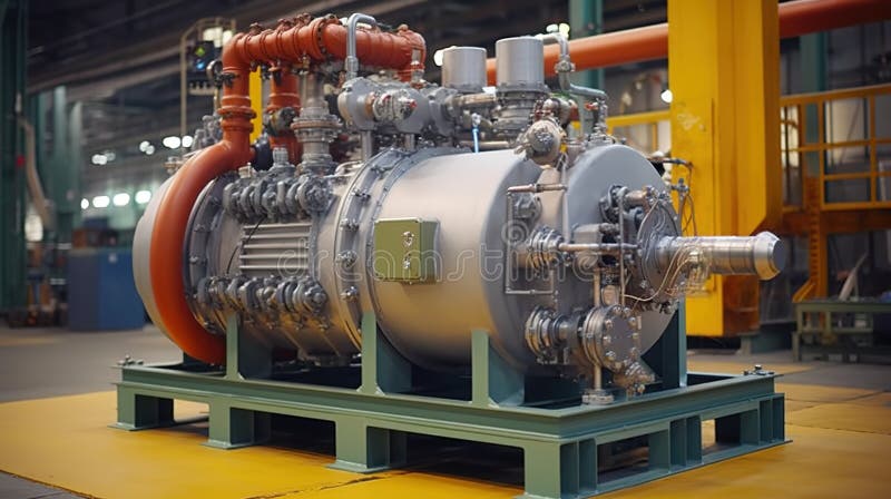 Huge Industrial Compressor in Production. Generative AI Stock ...