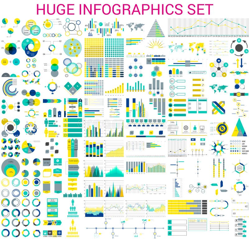 Huge Infographics set stock vector. Illustration of infochart - 50005302