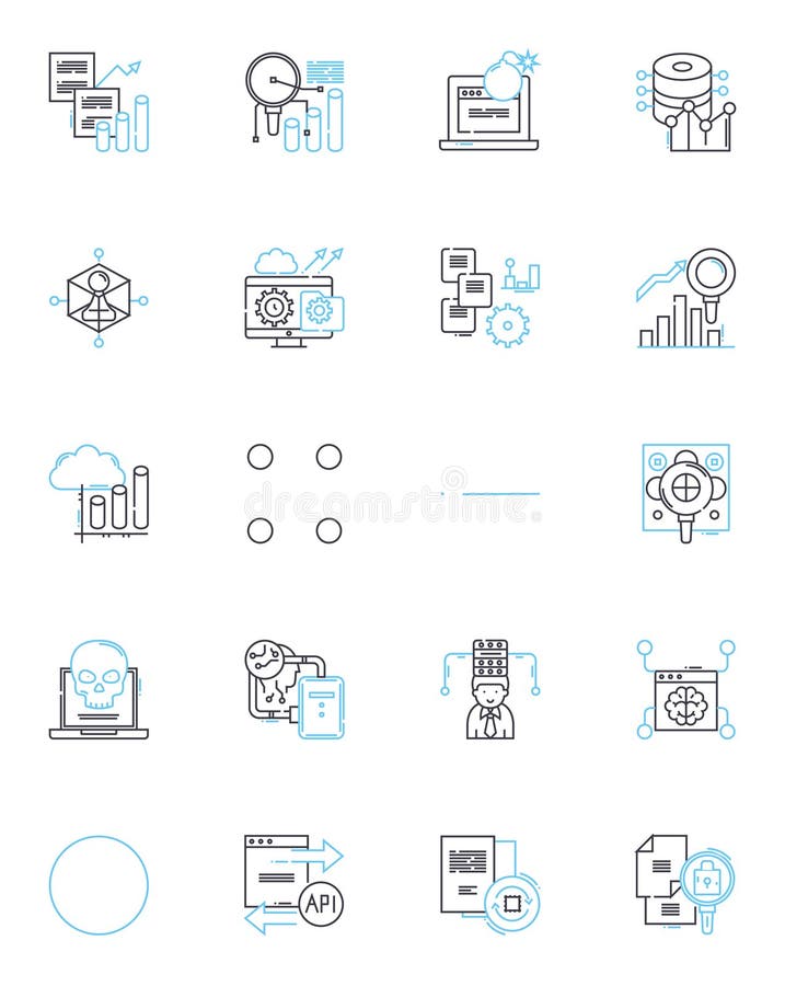 Huge Information Linear Icons Set. Insights, Analytics, Big Data ...