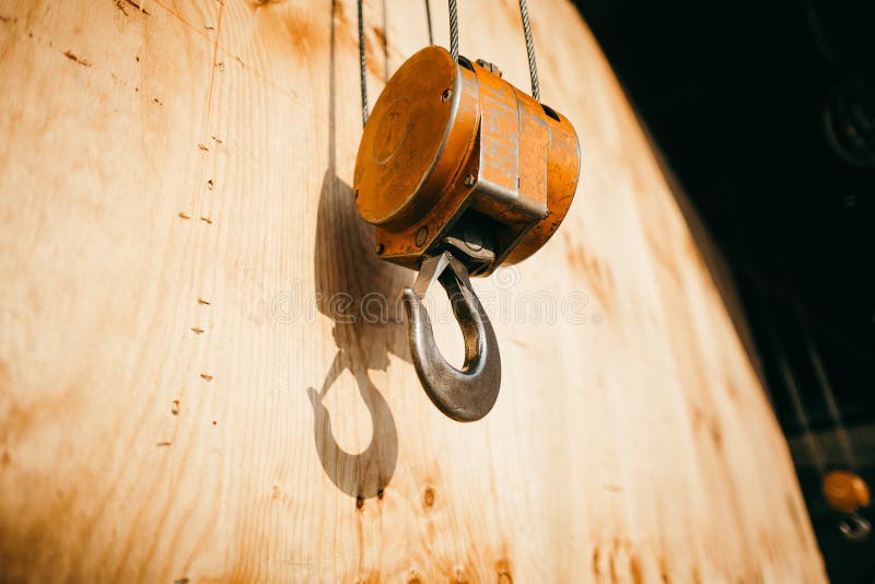Huge Iron Hook Close To Cargo Container Stock Photo - Image of carriage ...