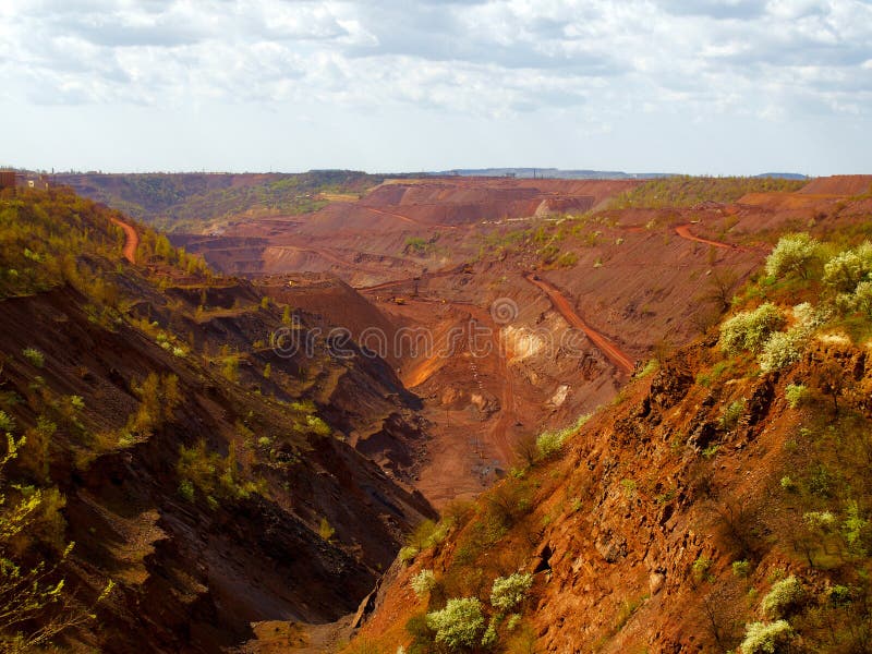 Huge iron open-pit mine stock photo. Image of dump, digger - 70250724