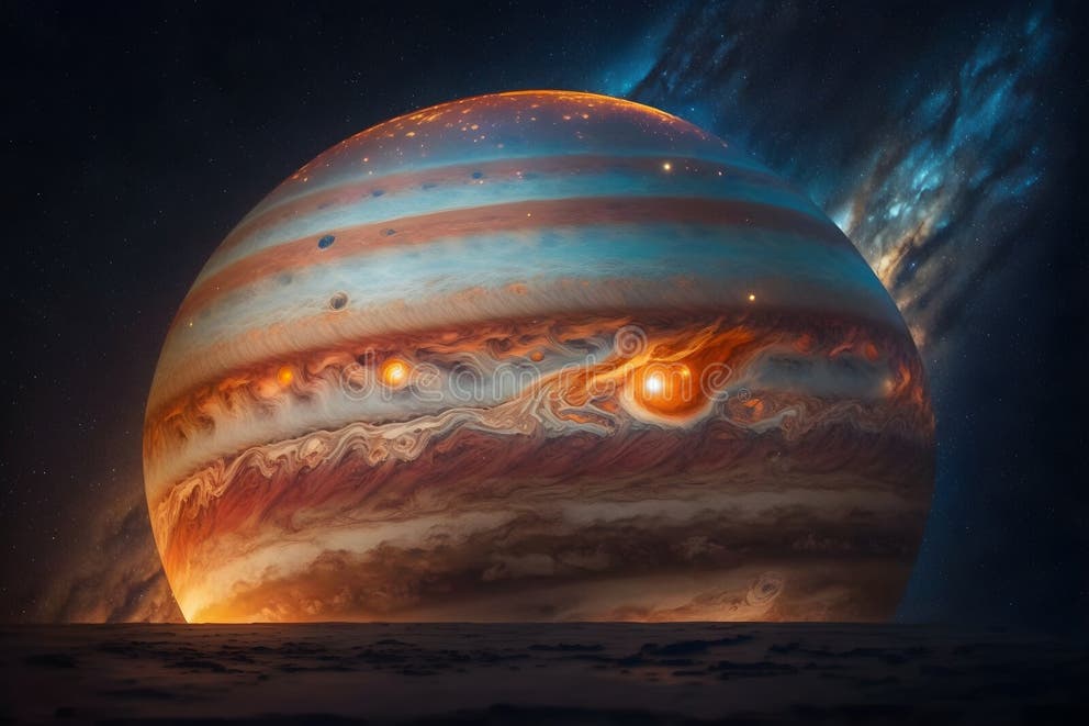 Huge Jupiter planet stock illustration. Illustration of orbit - 276702938