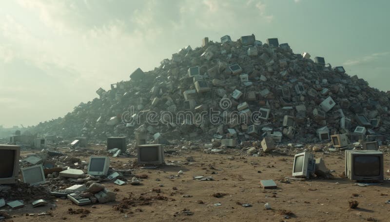 Huge Landfill with Old Tvs and Computer Monitors Illustrates E-waste ...