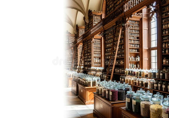 A Huge Library with Banks and Collections. Space for Text. Stock Photo ...