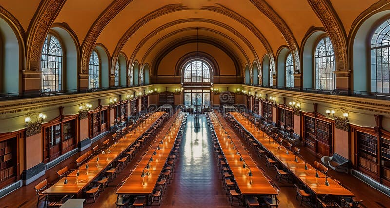 A Huge Library Hall stock illustration. Illustration of railway - 273348821