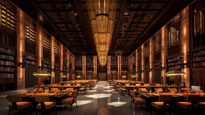 A Huge Library Hall stock illustration. Illustration of design - 273348885