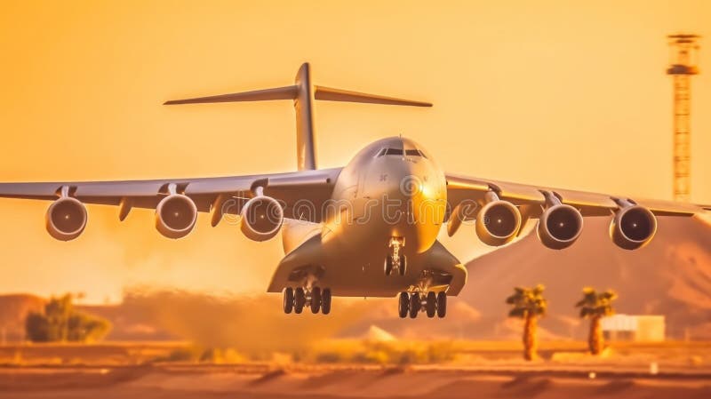 A Huge Logistic Cargo Military Plane. Special Operations in Support of ...